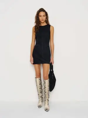 REFORMATION Citron Denim Mini Dress - Black