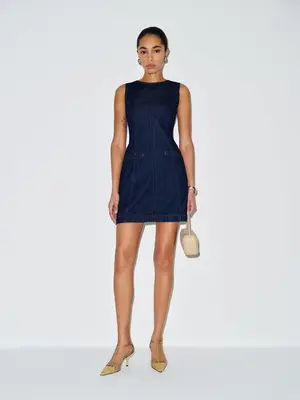 REFORMATION Citron Denim Mini Dress - Blue