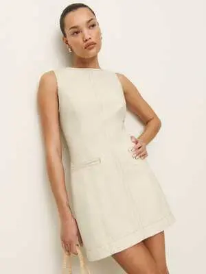 REFORMATION Reformation Citron Denim Mini Dress Ivory