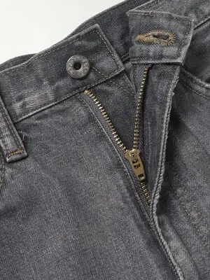 Kapital Wide-leg Appliquéd Distressed Denim Shorts - Gray