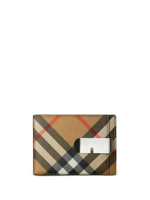 Burberry Check Clip Cardholder - Neutrals