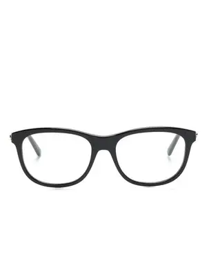 Gucci Logo-plaque Rectangle-frame Glasses - Black