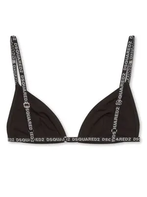 Dsquared2 Logo-trim Triangle-cup Bra - Black