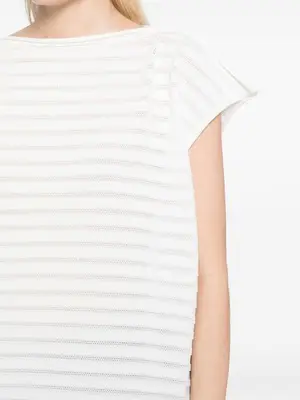 Issey Miyake Mesh Knitted Top - White