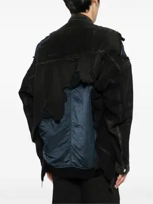 Mihara Yasuhiro Layered Denim Bomber Jacket - Black
