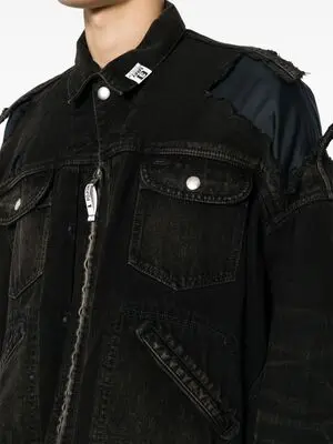 Mihara Yasuhiro Layered Denim Bomber Jacket - Black