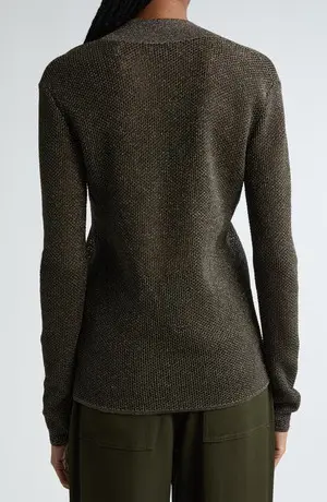 St. John Sparkle Honeycomb Knit Sweater