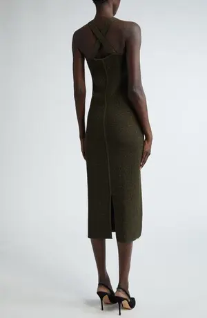 St. John Two-layer Stretch Mesh Dress