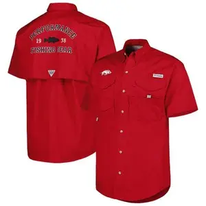 Columbia Arkansas Razorbacks Bonehead Button-up Shirt - Cardinal