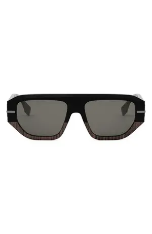 Fendi Fendi Graphy 54mm Geometric Sunglasses Black/ Other / Smoke