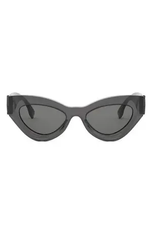 Fendi Ff Diamonds 52mm Cat Eye Sunglasses - Grey/ Other / Smoke