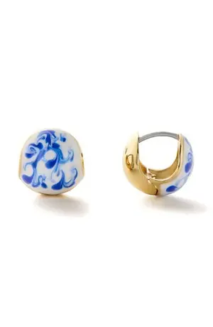 ANA LUISA Mini Abby Earrings - Marble Blue/gold