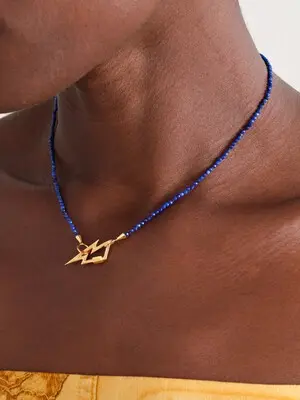 MARLA AARON Itty Bitty Strand 14-karat Lapis Lazuli Necklace
