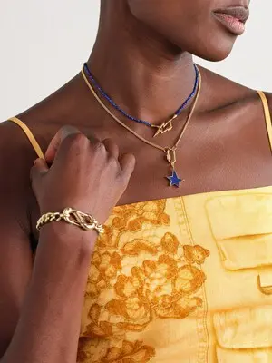 MARLA AARON Itty Bitty Strand 14-karat Lapis Lazuli Necklace