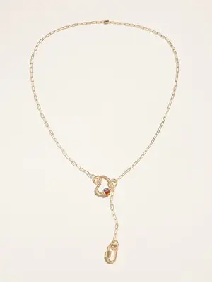 MARLA AARON Baby Heartlock 14-karat Multi-stone Necklace - Gold