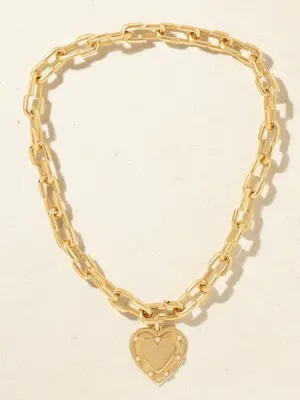 FOUNDRAE Foundrae Heart Token Love Medium 18-karat Gold Diamond Necklace