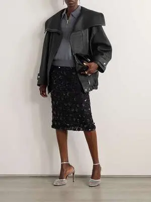 Dolce & Gabbana Oversized Textured-leather Biker Jacket