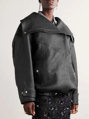 Dolce & Gabbana Oversized Textured-leather Biker Jacket