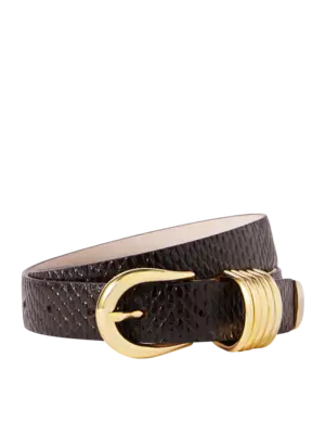DEHANCHE Déhanche Hollyhock Viper Snake-effect Leather Belt - Brown