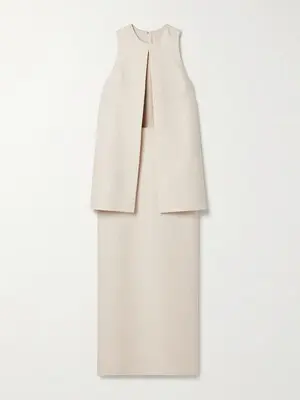 Brandon Maxwell Astrid Cutout Layered Midi Dress