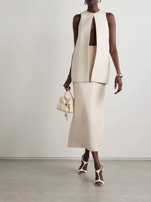 Brandon Maxwell Astrid Cutout Layered Midi Dress