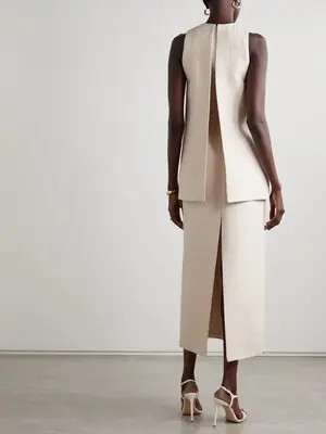 Brandon Maxwell Astrid Cutout Layered Midi Dress
