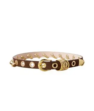 DEHANCHE Déhanche Revenge Eyelet-Embellished Suede Belt Brown