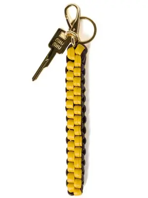 Miu Miu Leather Keychain - Brown | Editorialist