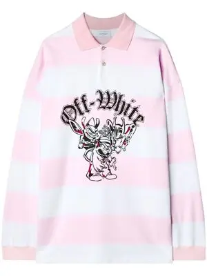 Off-White Long-sleeve Polo Shirt - Pink