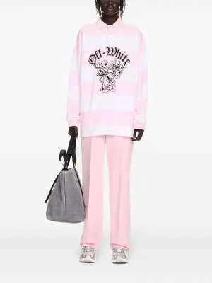 Off-White Long-sleeve Polo Shirt - Pink