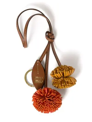 Miu Miu Leather Keychain - Brown