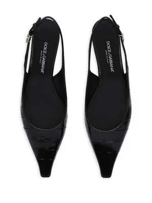 Dolce & Gabbana 30mm Croc-effect Slingback Pumps