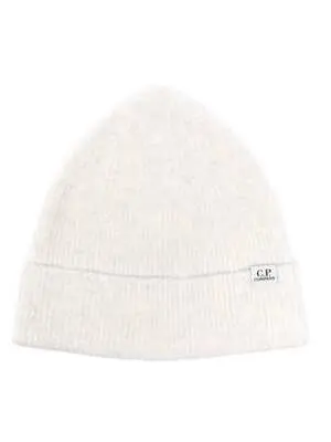 C.P. COMPANY Ribbed Beanie - White