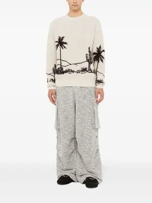 Alanui Desert Print Knitted Jumper - White