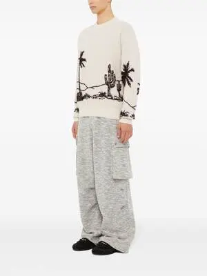 Alanui Desert Print Knitted Jumper - White