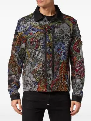 Philipp Plein Crystal-embellished Denim Jacket