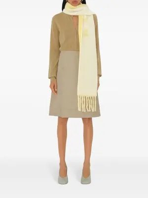 Burberry Logo-intarsia Reversible Scarf - Yellow