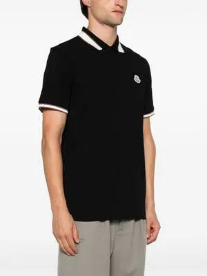Moncler Logo-patch Polo Shirt - Black