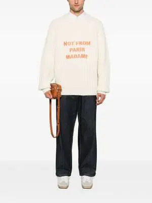 Drole De Monsieur Le Maille Tressée Slogan Jumper