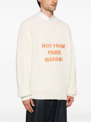 Drole De Monsieur Le Maille Tressée Slogan Jumper