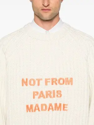 Drole De Monsieur Le Maille Tressée Slogan Jumper