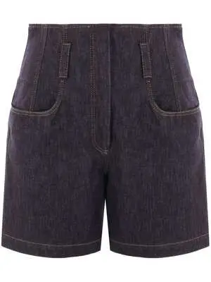 Brunello Cucinelli Denim Corset Shorts - Blue