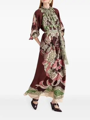La DoubleJ Cerere Printed Silk Dress