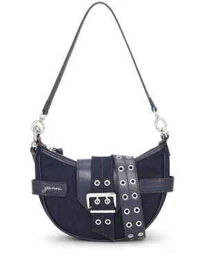GANNI Small Bucky Denim Crossbody Bag - Blue