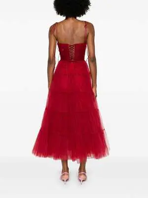ANA RADU Tulle Maxi Dress - Red