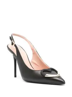 Moschino 100mm Heart Appliqué Slingback Pumps