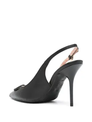 Moschino 100mm Heart Appliqué Slingback Pumps