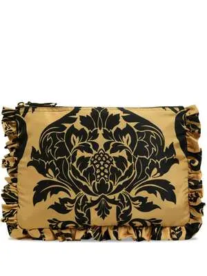 La DoubleJ Cherubs-print Clutch Bag - Gold