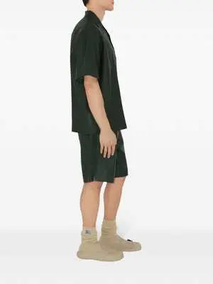 Burberry Logo-debossed Leather Shorts