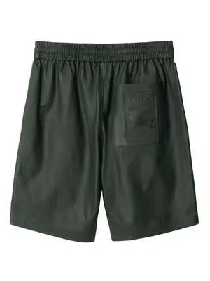 Burberry Logo-debossed Leather Shorts